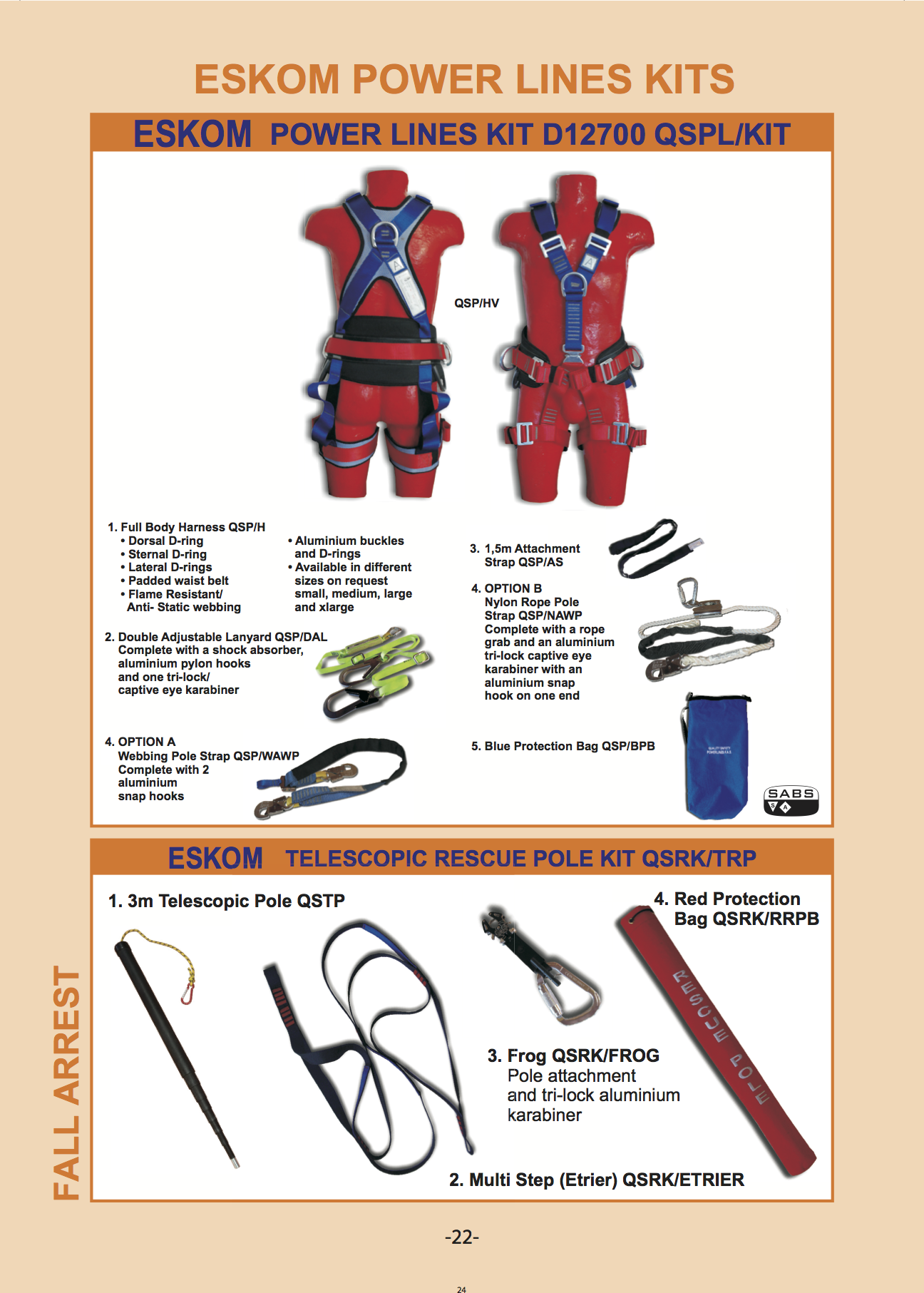 Fall Protection: Eskom Power line kit D12700